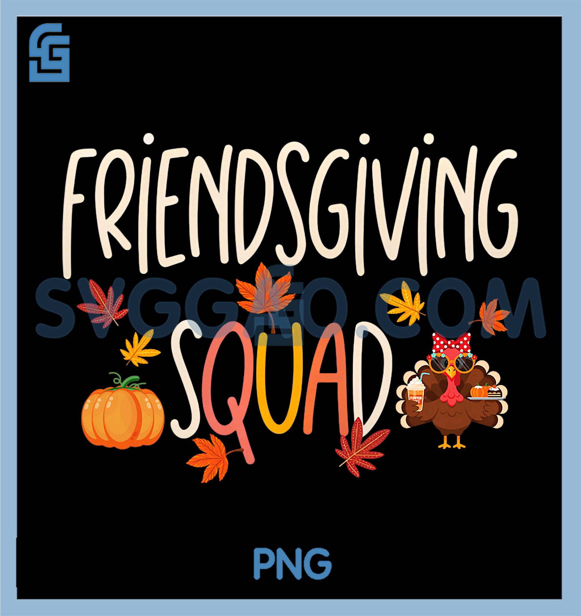 Friendsgiving Squad PNG, Autumn Fall Matching Thanksgiving Party PNG